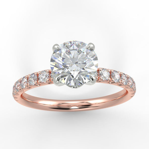 Eco 5 Round Brilliant Cut Side Diamond Ring With 0.59-Carat Round Shap ...