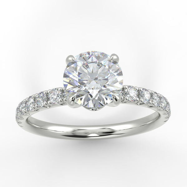 Eco 5 Round Brilliant Cut Side Diamond Ring With 2.59-Carat Round Shap ...