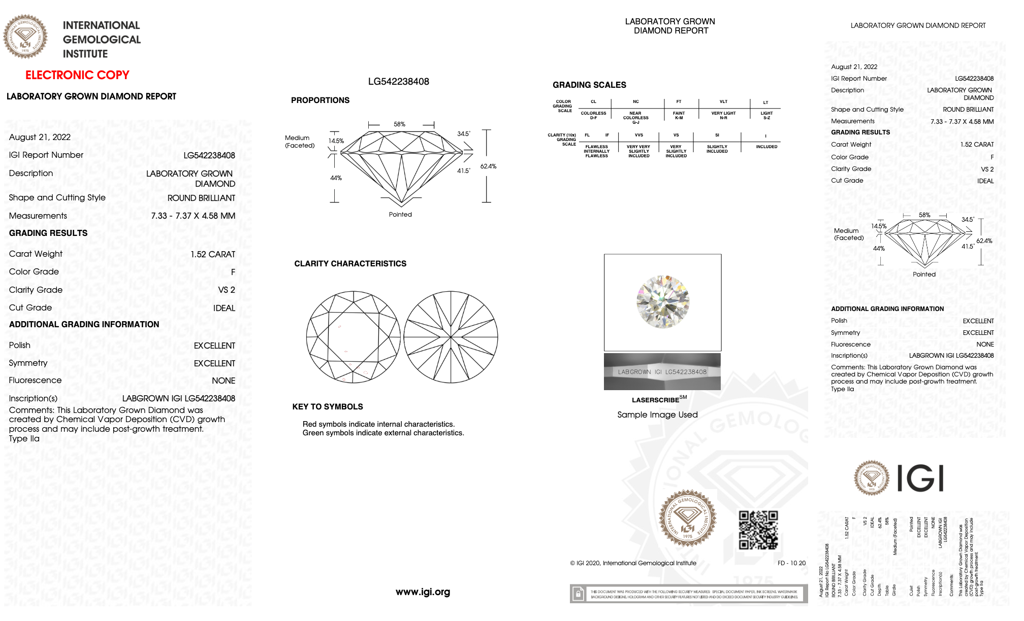 1.52ct F VS2 Round brilliant cut solitaire diamond ring – Eco Lab Diamonds
