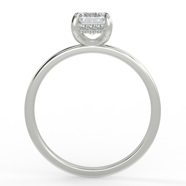 Cara Emerald Cut Hidden Halo Solitaire Diamond Ring – Eco Lab Diamonds