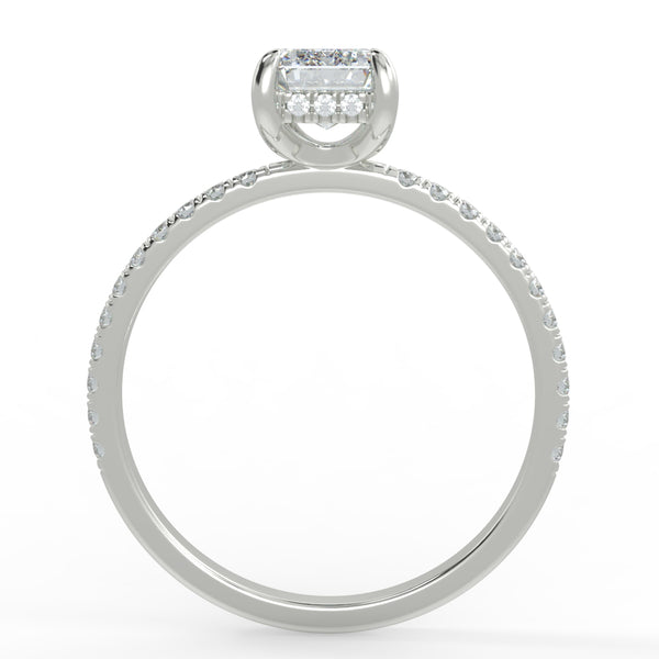 Amy Emerald Cut Hidden Halo Side Diamond Ring – Eco Lab Diamonds