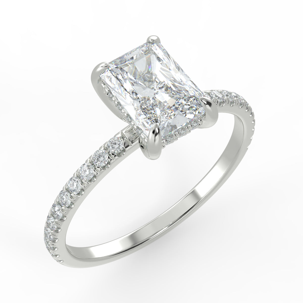 Eco 3 E VS1 3.00ct Radiant Cut Hidden Halo Diamond Ring – Eco Lab Diamonds